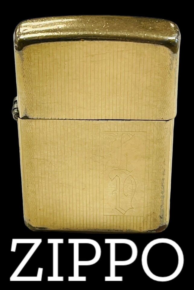 OLD Vintage 1950's Zippo 10k Gold Filled Lighter Fancy Engine Turned LD ...