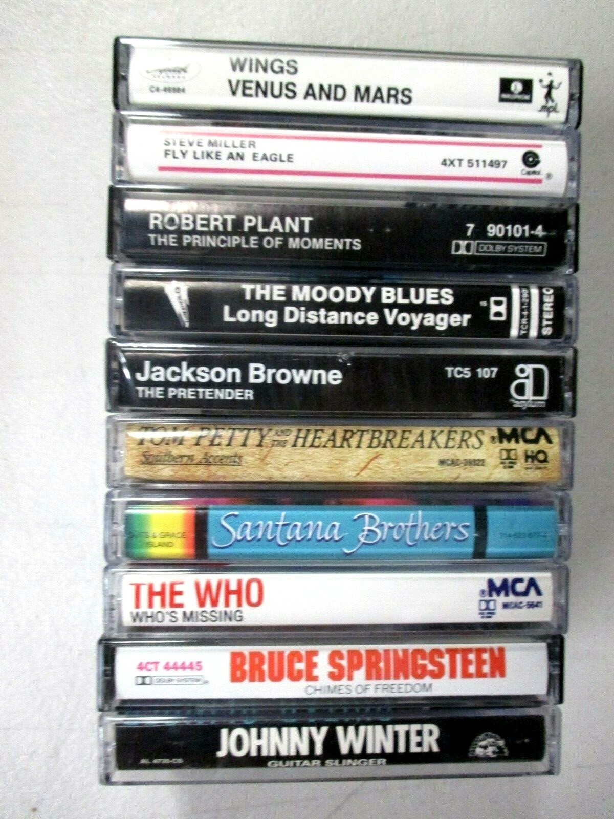 LOT OF 10 CLASSIC ROCK CASSETTES-SANTANA / TOM PETTY / STEVE MILLER ...