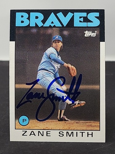 ZANE SMITH Signed Autograph 1986 Topps Baseball Card #167 Atlanta ...