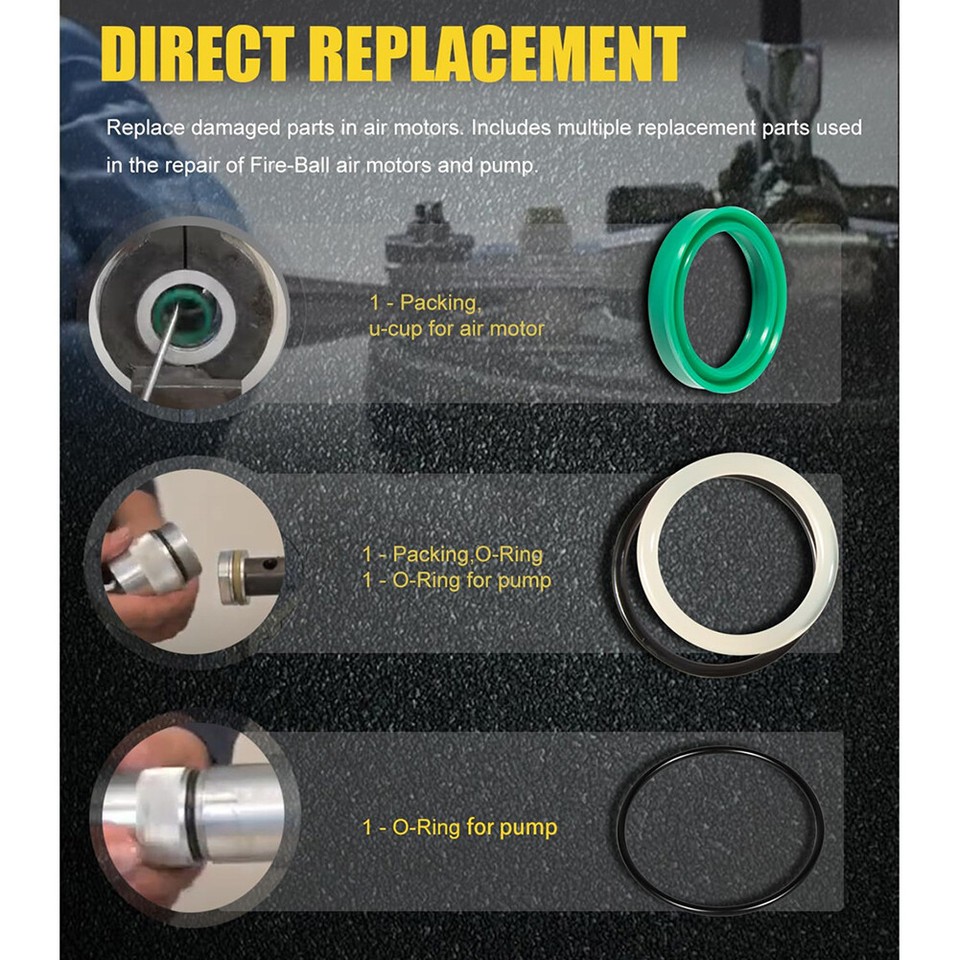 Repair Kit 238286 for Graco Fire-Ball 300 5:1 Oil Grease Pumps Fluid ...