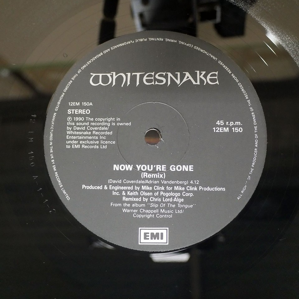 WHITESNAKE NOW YOU'RE GONE EMI 12EM150 UK VINYL 12 | eBay