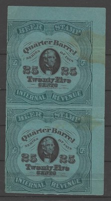 Bigjake: REA-39e, 25 cent Beer Stamp - Series of 1878 Pair | eBay