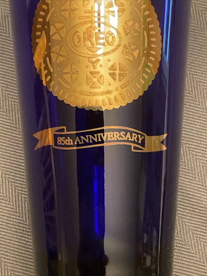 VINTAGE OREO COOKIES 85TH ANNIVERSARY COBALT BLUE DRINKING GLASS ...