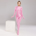 New Women Sexy Glossy Shiny Jumpsuit One-piece Opaque Sport Rompers ...