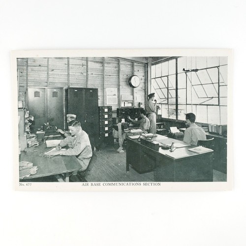 Air Base Communication Office Postcard 1940s WW2 Telephone Telegram ...