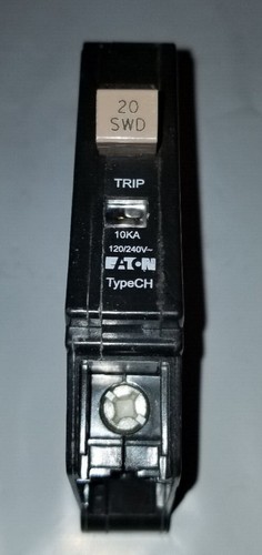 CHF120 Eaton Cutler Hammer CH120 Circuit Breaker 1 Pole 20 Amp 110/120V ...