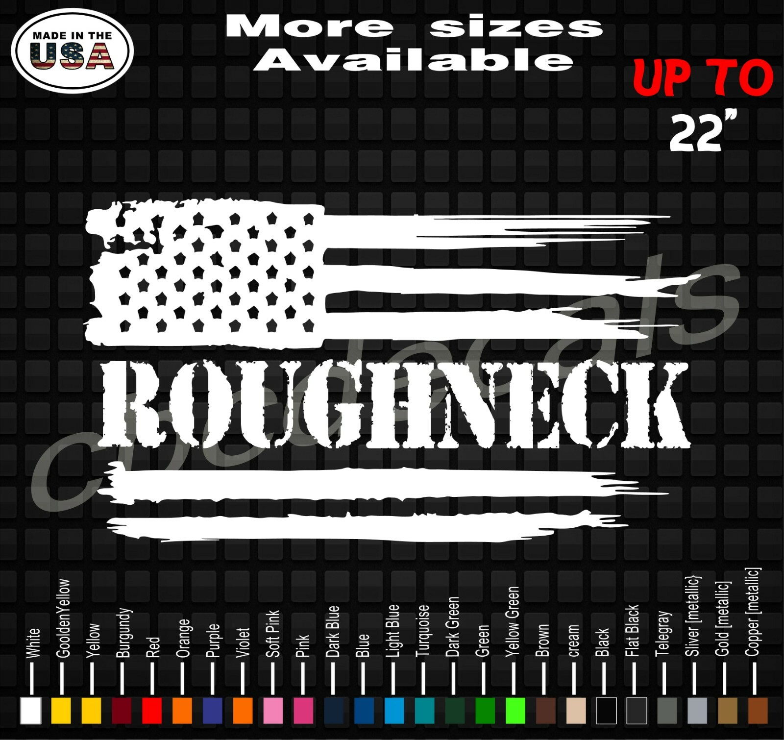ROUGHNECK American Flag Vinyl Decal Sticker | Oilfield Roughneck Decals ...