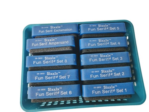 Sizzix FUN SERIF Numbers Plus & ! Die Cut Set of Blue Small Dies | eBay