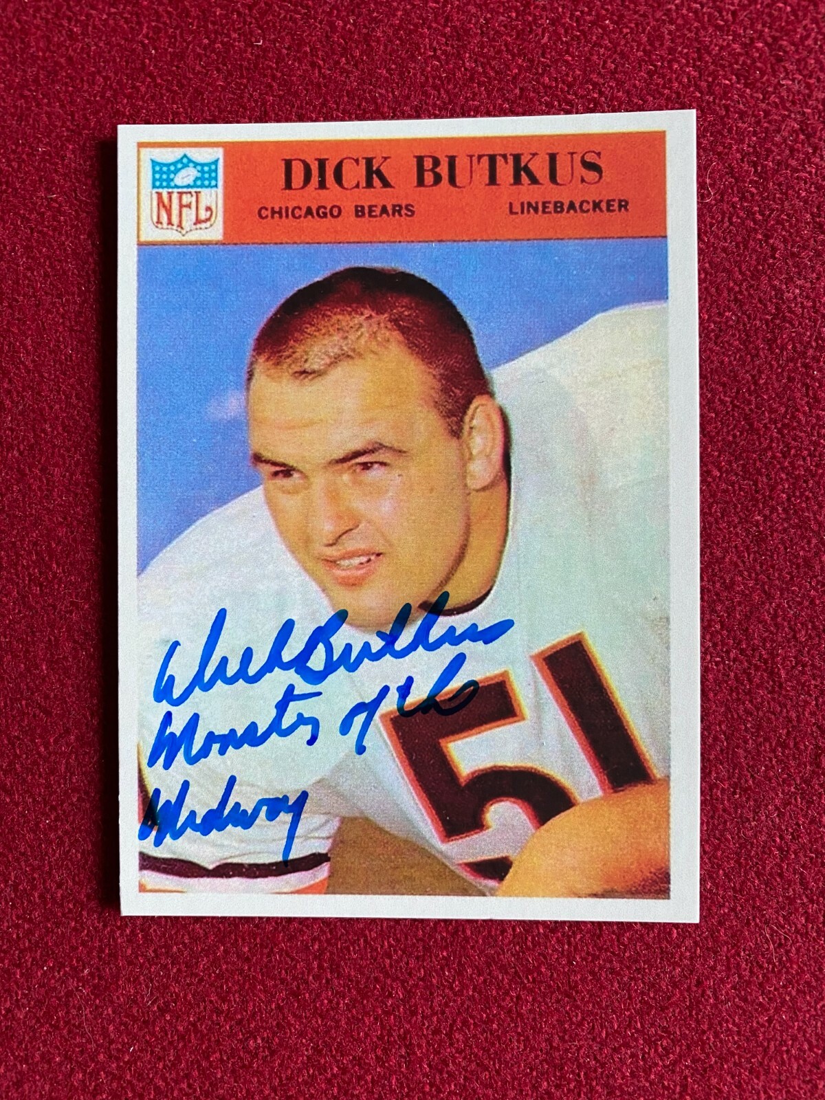Dick Butkus, Autographed (JSA) "REPRINT" ROOKIE Card (Vintage) Bears | eBay