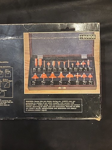 Vtg Craftsman 75th anniversary 20pc Router Bit Set 1/4in Shank Carbide ...
