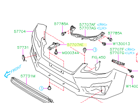 08-17 Subaru Impreza Front Lower Bumper Bracket OEM 57707FG040 for sale ...