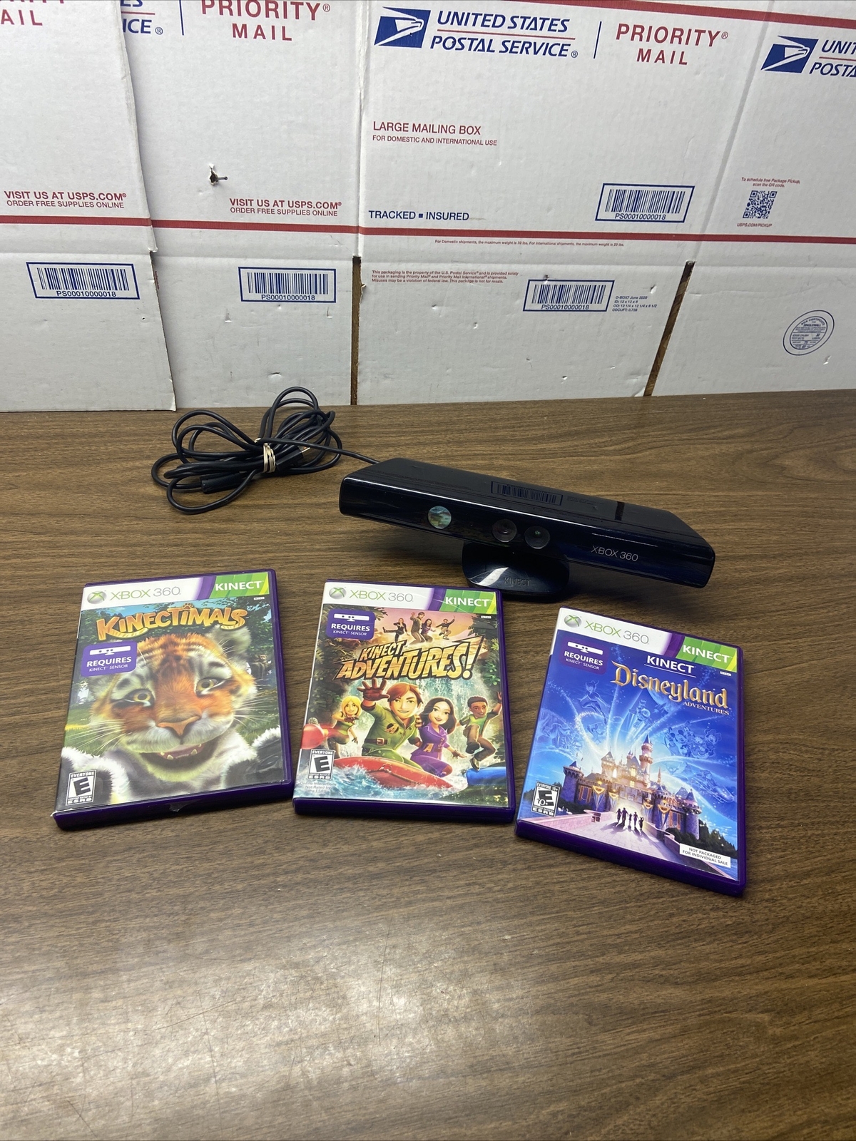 Microsoft Xbox 360 Kinect Motion Sensor Bar & 3 Kinect Games Bundle All ...