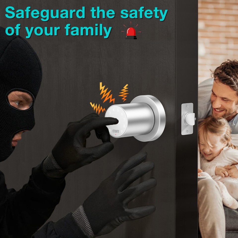 Keyless Entry Door Lock Electronic Password Keypad Door Knob Digital ...