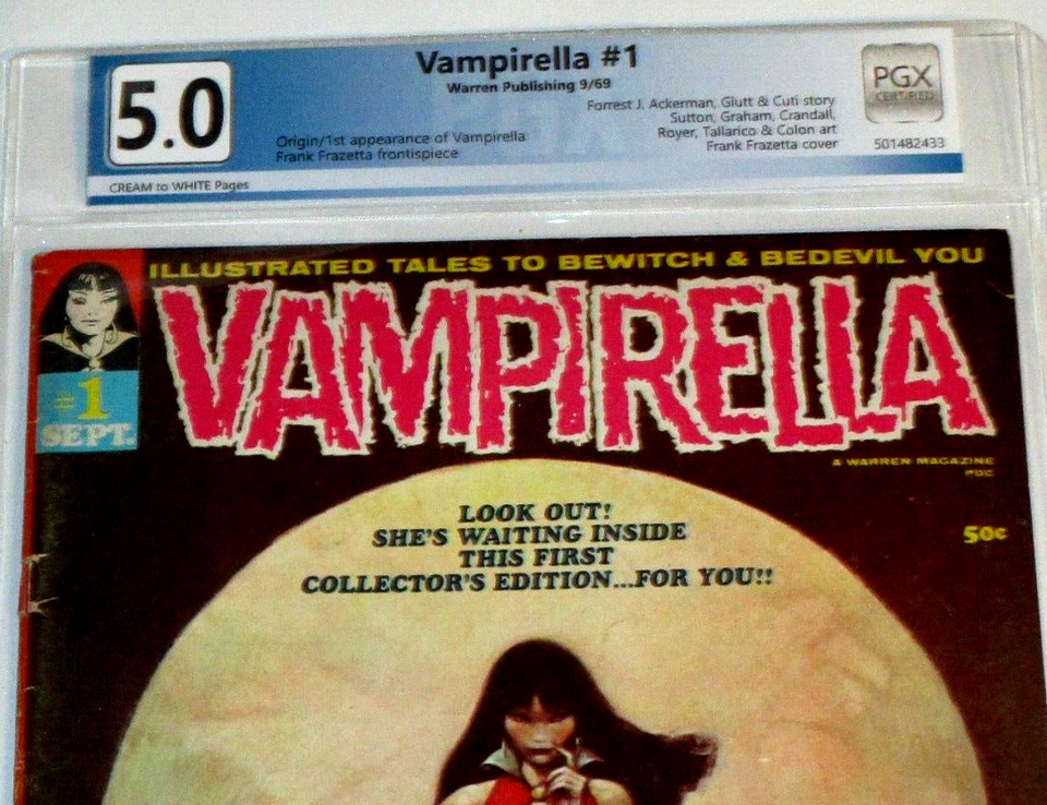 VAMPIRELLA #1 1969 WARREN PUBLISHING ORIGIN 1ST APPEARANCE PGX GRADED 5 ...