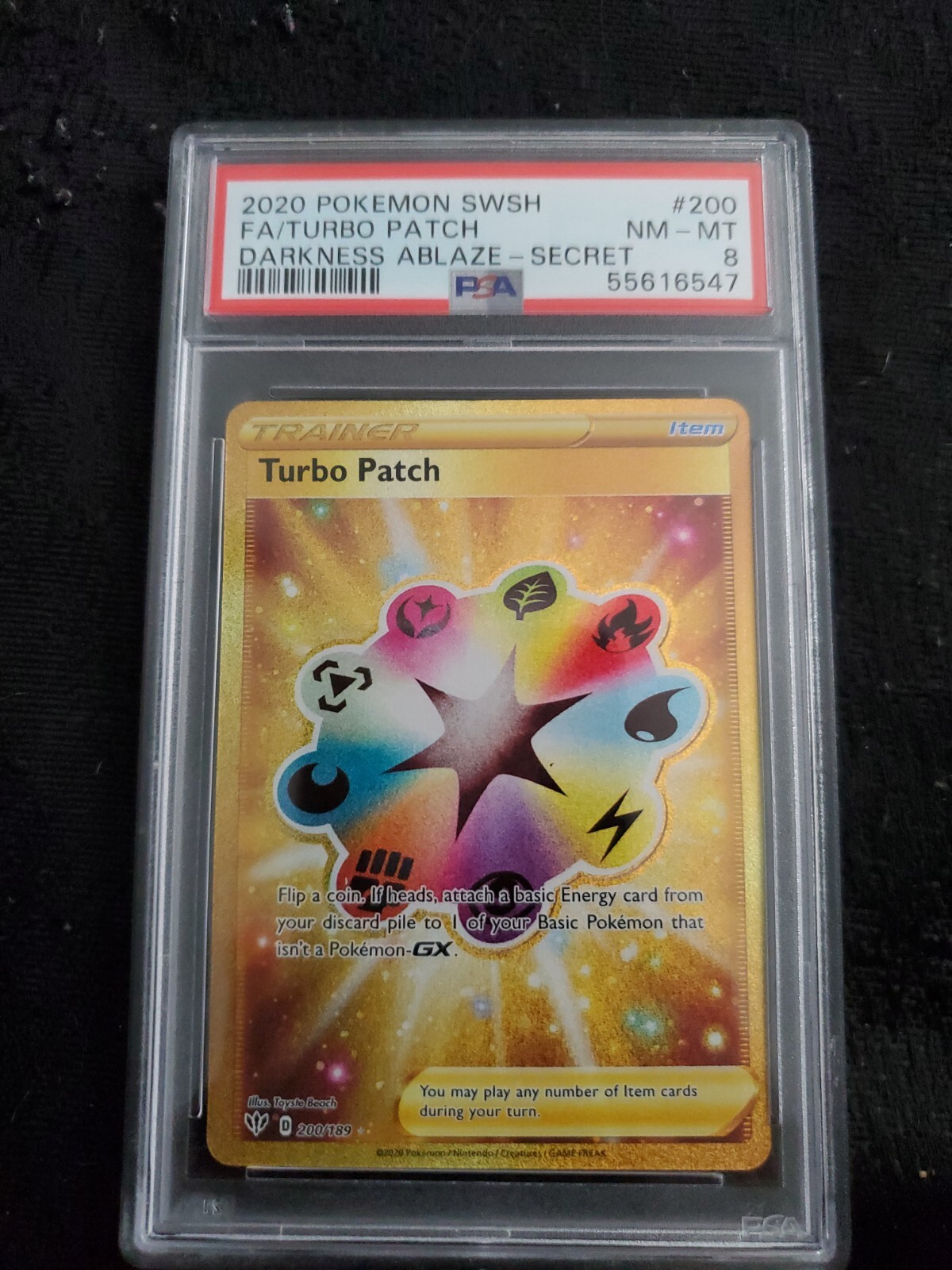 Pokémon TCG Turbo Patch Darkness Ablaze 200/189 Holo Secret Rare for ...