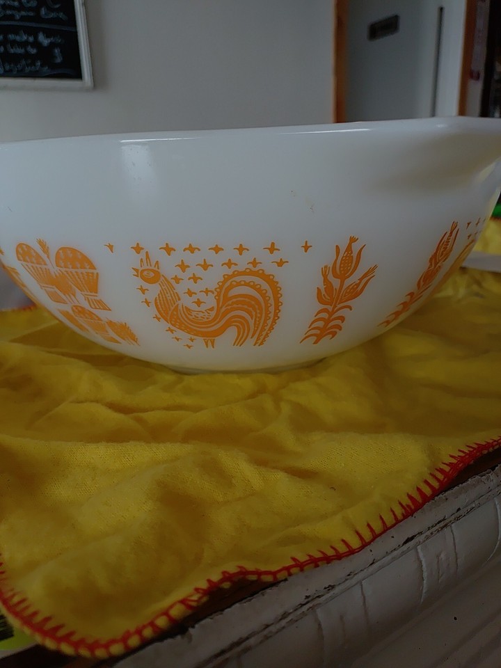 Vintage Rare 1965 Pyrex Pumpkin Butterprint 4qt Mix bowl #444 | eBay