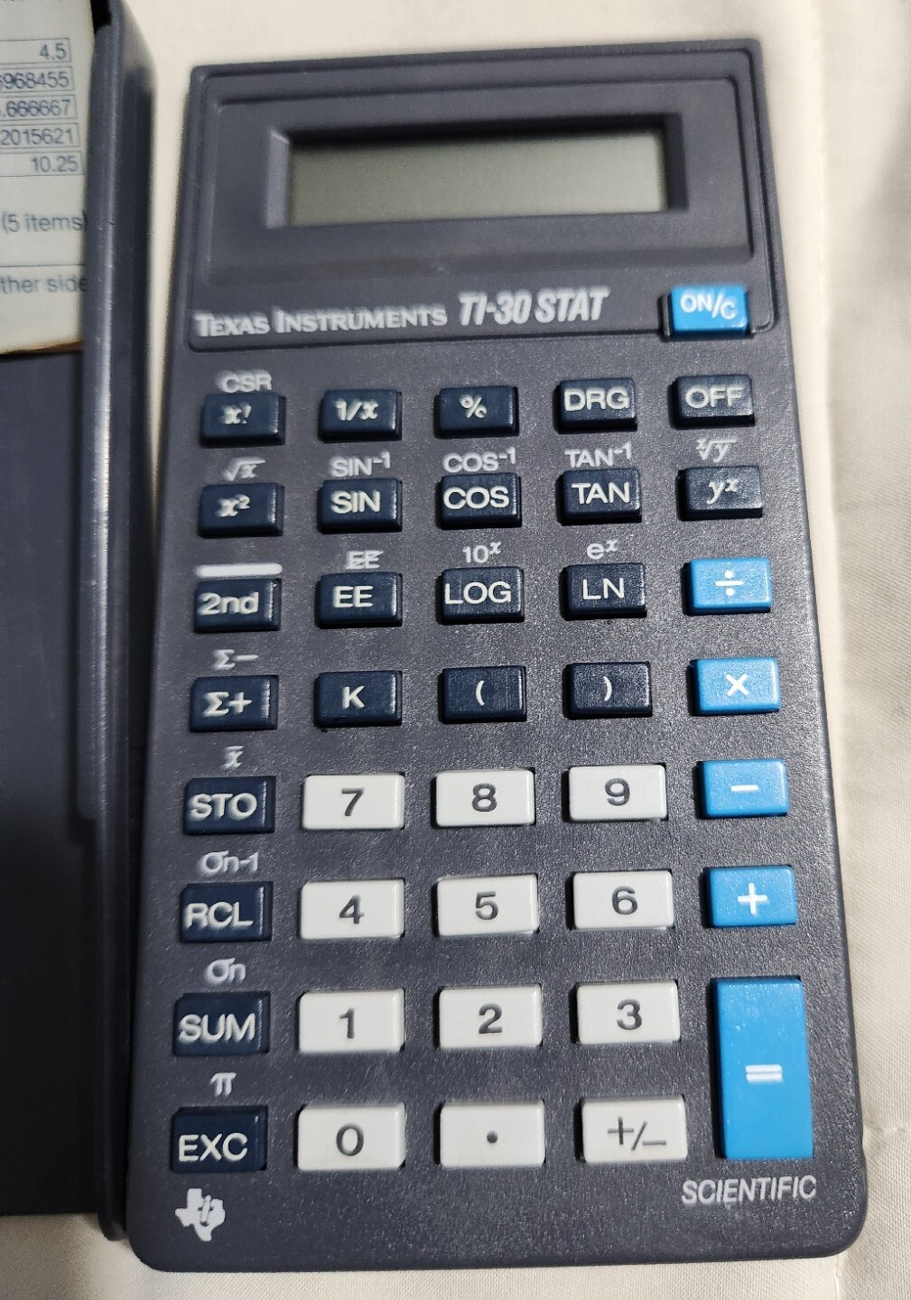 Vintage Texas Instruments TI 30 Stat Statistical Calculator Hard Case ...