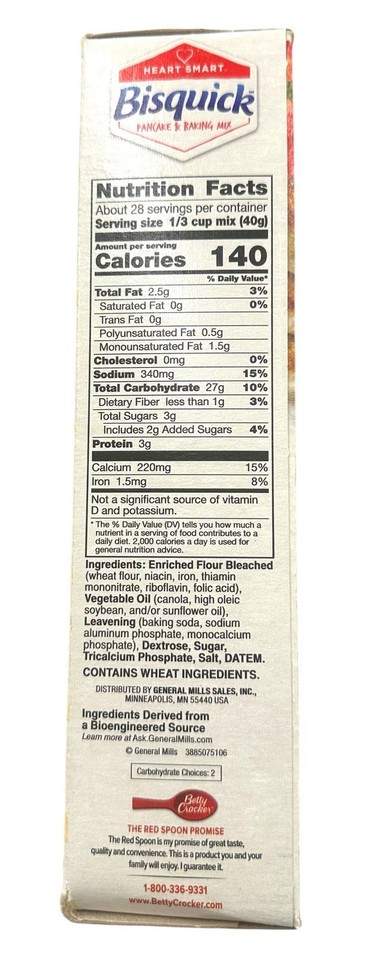 Bisquick Heart Smart Low Fat Pancake & Baking Mix Betty Crocker 40 oz ...