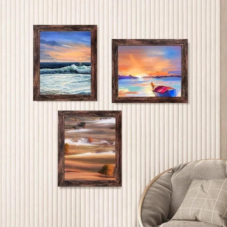 8X10 Picture Frame Brown for Wall Mounting or Tabletop Display, 2 Pack ...