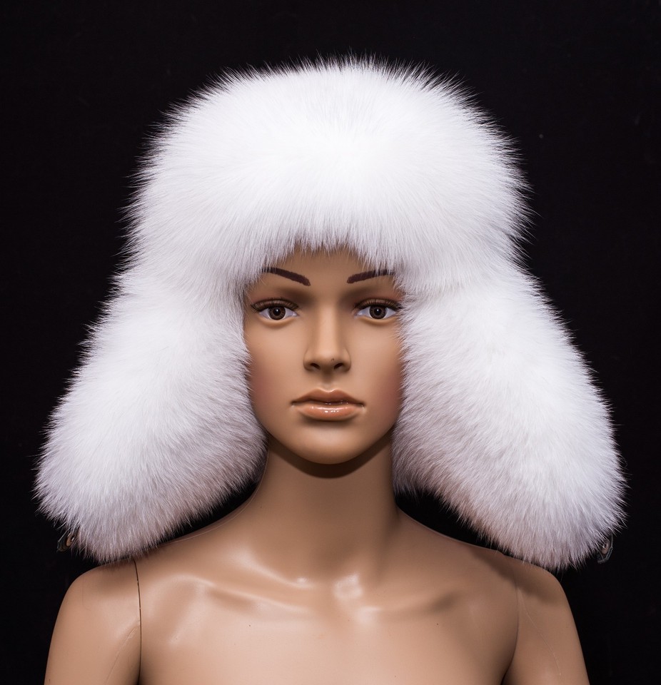 Arctic Shadow White Fox Fur Frost White Leather Handmade Men Trapper ...