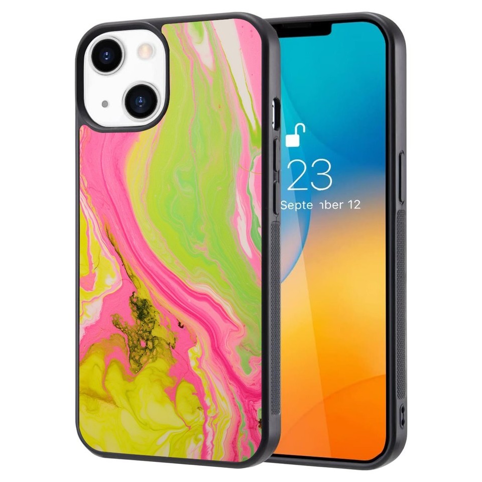 granite neon green veins Anti-wear Case For Apple iPhone 11 12 13 14 15 ...
