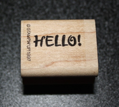 Stampin Up Retired Wood Mounted HELLO Single Stamp | eBay