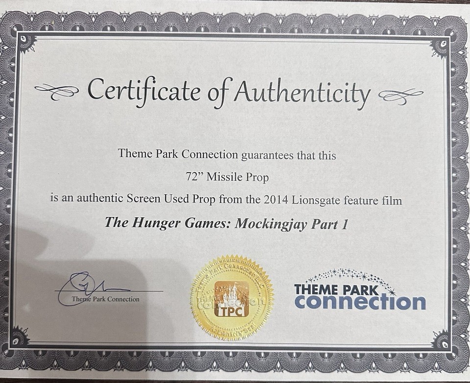 The Hunger Games Mockingjay Part 1 Missile, Original Authentic Movie ...