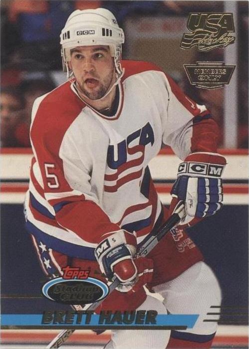 1993-94 Topps Stadium Club - Team USA Brett Hauer #7 Members Only (RC ...