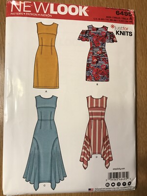 NEW LOOK "Just 4 Knits" Sewing Pattern 6495 Dress - Misses Sizes 7 in 1 ...