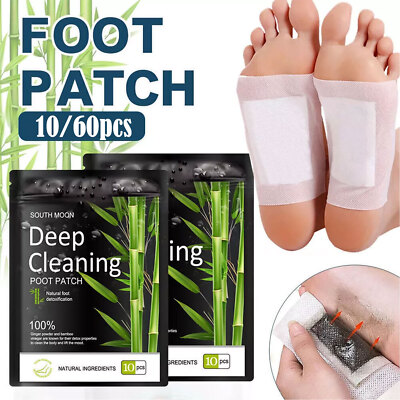 60x Detox Foot Patches Pads Body Toxins Feet Slimming Cleansing Herbal ...