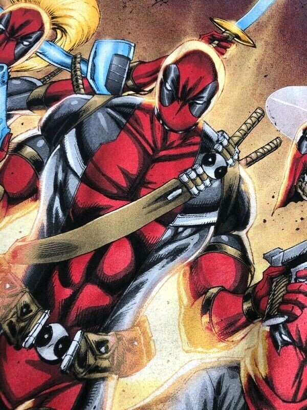 Rare Deadpool Comic Marvel Graphic TShirt Black Crew … - Gem