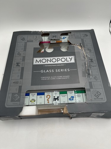 NEW MONOPOLY GLASS SERIES TEMPERED GLASS GAME BOARD WITH COMPONENTS ...