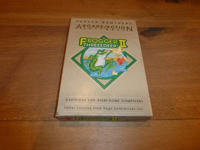 RARE Frogger II Threeedeep! Atari 400 800 XL XE CIB Complete In Box ...