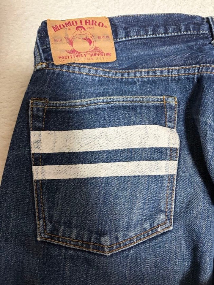 Momotaro Jeans W36 Red Ears 1203up Straight Denim Vintage Condition | eBay