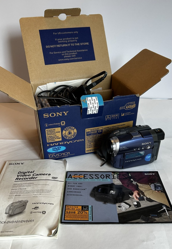 Sony Handy-Cam Camcorder DCR-DVD101 Digital Video Recorder Remote DVD-R ...