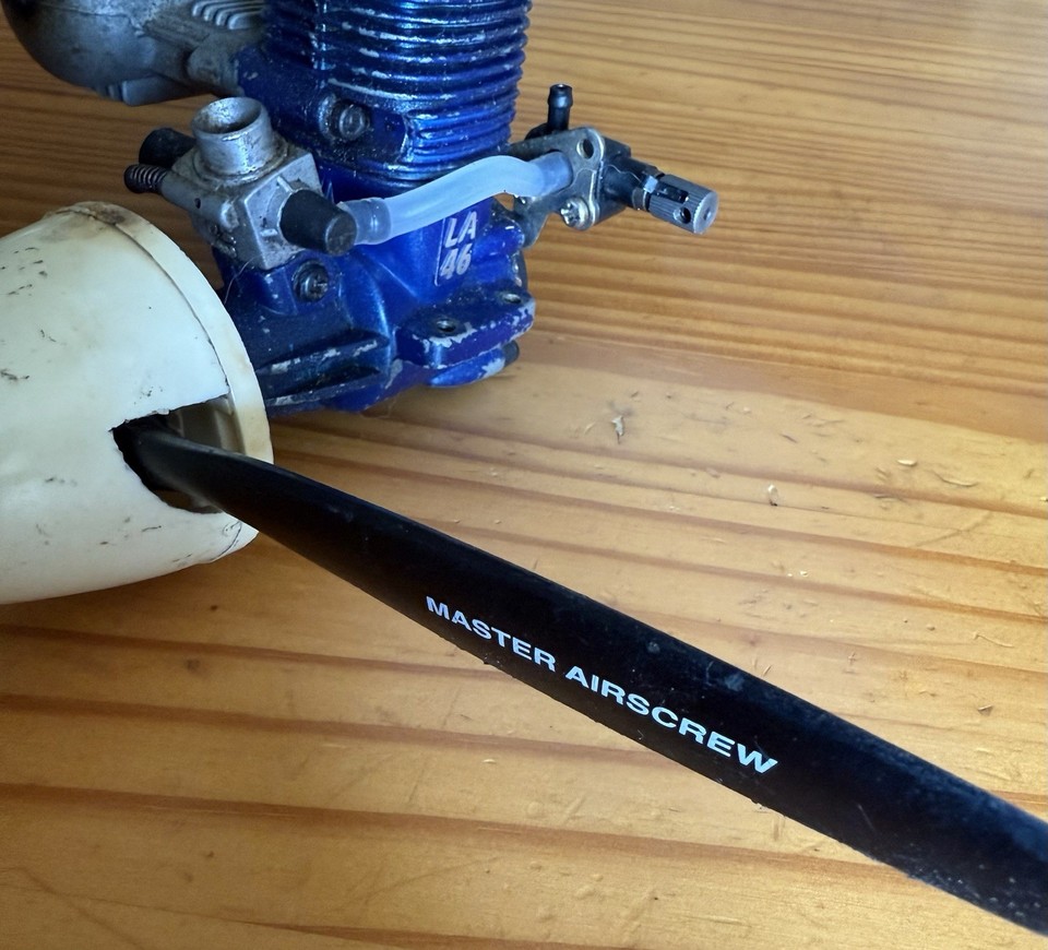 OS LA 46 RC Engine With Muffler & Propeller Piston & Carb Move Freely ...