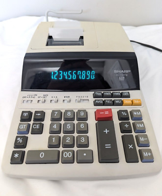 Sharp EL-1197P III 12 Digit 2 Color Electronic Printing Adding Machine ...