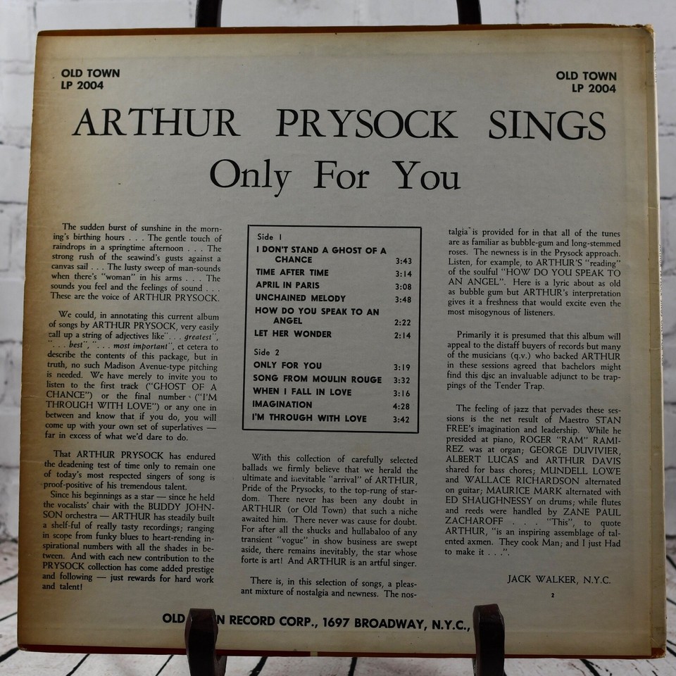 Arthur Prysock – Arthur Prysock Sings Only For You, 12" Vinyl / LP ...