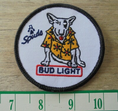 BUD LIGHT-SPUDS THE DOG Iron On Patch-New-Nice | eBay
