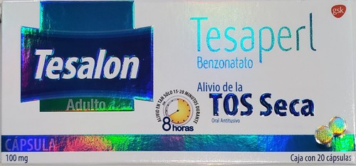 Tesalon, Tesaperl, Tos Seca, Cough, Common Cold, 20 capsule, 100 mg ...