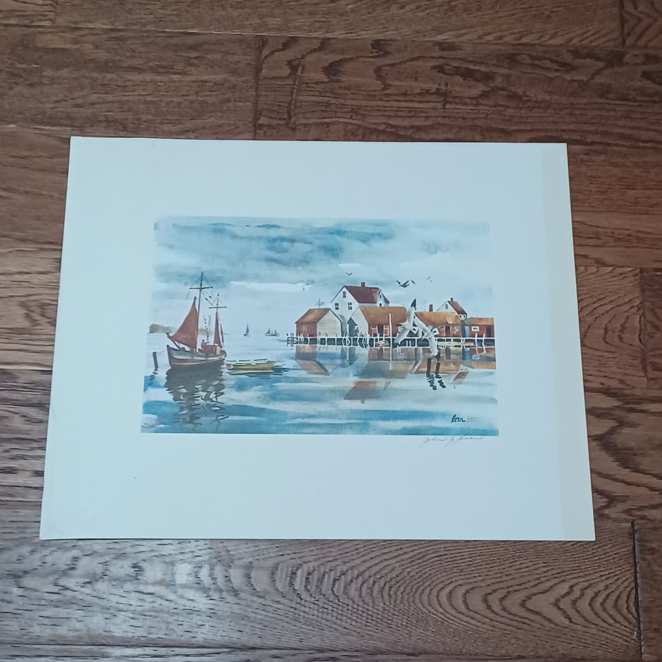John J. Coen 3 Signed Nautical Sailboat Ocean Paintings On Paper ...