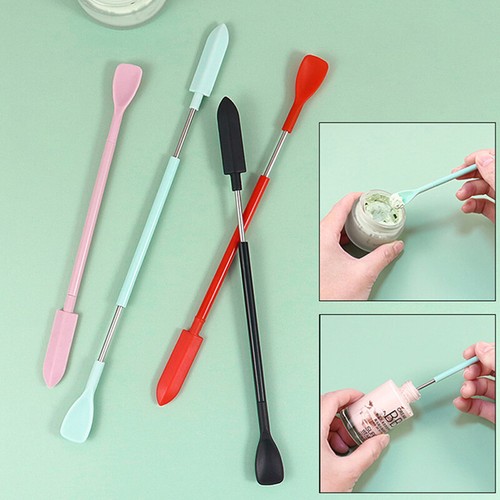 Silicone Mini Spatula Jar Scraper Scoop Tip Long Double Headed Cosmetic ...