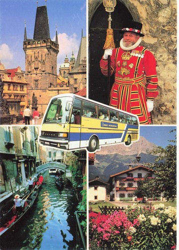 Insight Tour Bus Europe Scenic Multi Views Vintage Continental Postcard ...