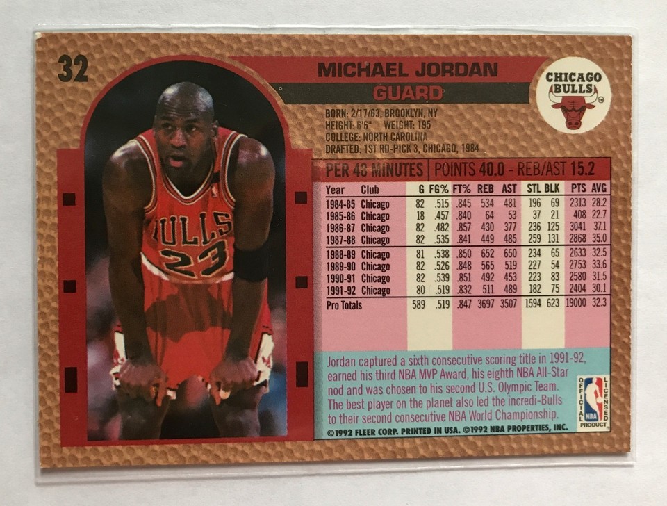 1992 FLEER MICHAEL JORDAN #32 #149 | eBay