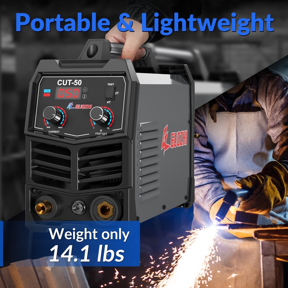 GZ GUOZHI 50A Plasma Cutter Dual Voltage 110V/220V Portable 10MM Clean ...