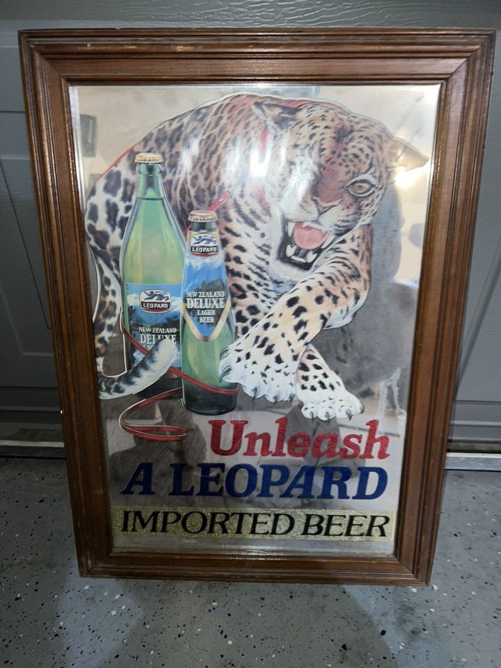 Leopard Lager Beer Mirror Sign New Zealand | eBay
