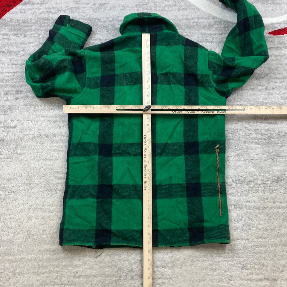 VTG Johnson Woolen Mills Jacket 38 Green Zip Buffalo Cruiser Mackinaw ...