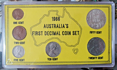 1966 Coin Set Australia's First Coin Set INC SILVER 50 CENT Selected ...