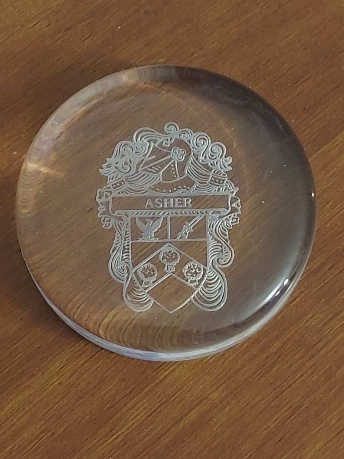 UK Great Britain England ASHER Coat Arms Family CREST Crystal ...