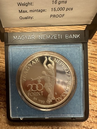 1980 Hungarian State Mint 200 Forint .640 Silver Coin Olympic GB | eBay
